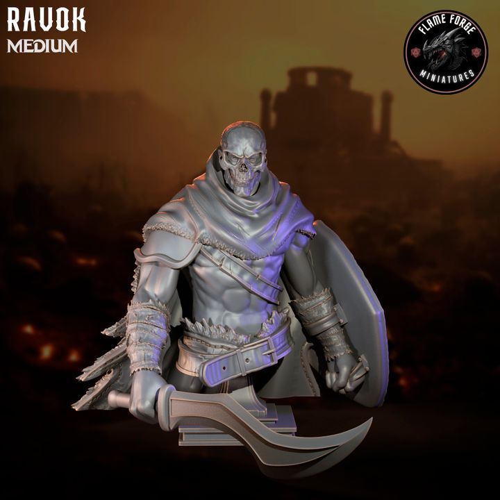 3D Printable Ravok bust by Flame Forge Miniatures